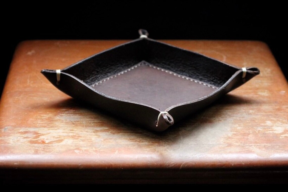 Leather Trinket Tray - Etsy