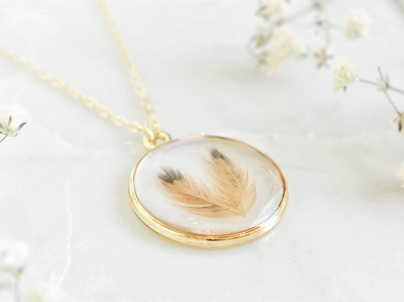 Custom Bird Feather Resin Necklace: Keepsake Jewelry - Etsy