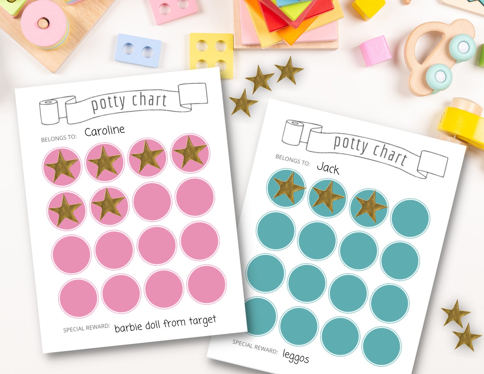Potty Reward Chart - Potty Training - Potty Training Rewards - Toilet ...