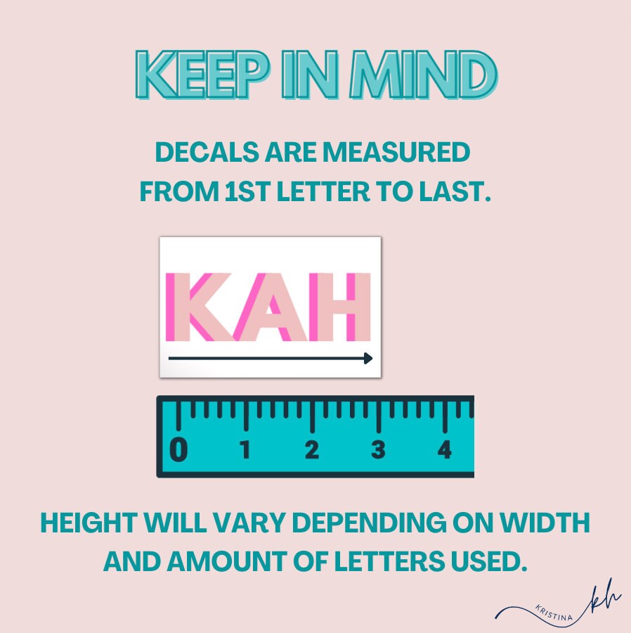 Double Layer Vinyl Monogram Decal Sticker Thick Font 2-3 Letters Shadow ...