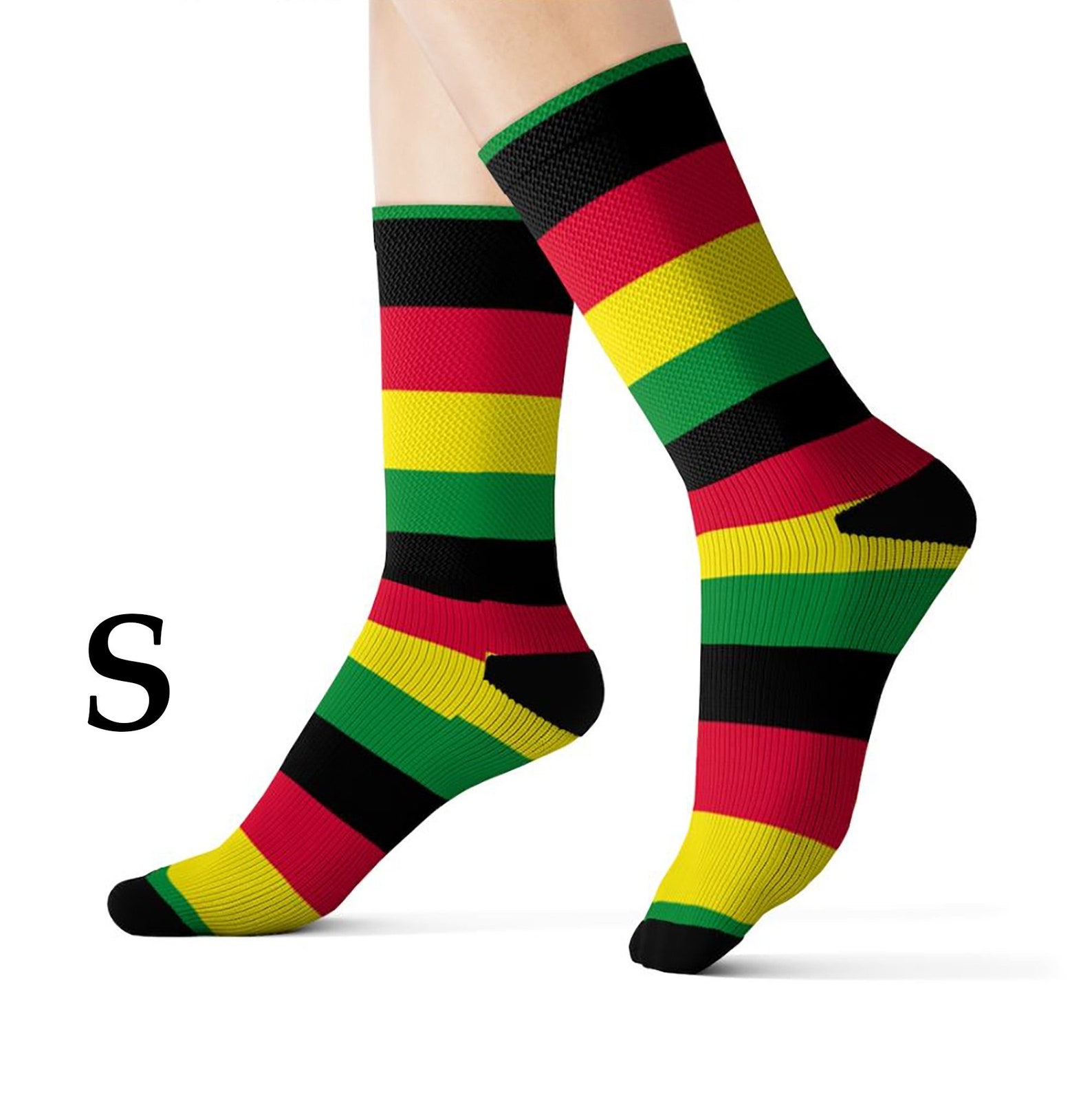 Rasta socks reggae socks hippie socks funky custom designed | Etsy