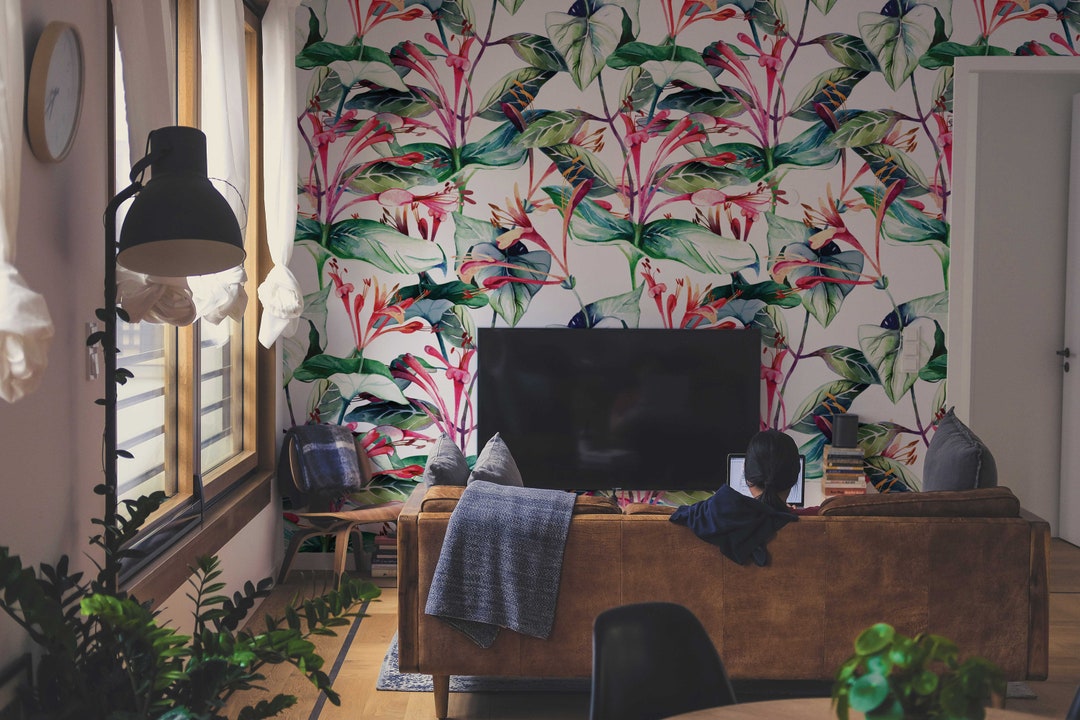 Equatorial Floral | Wall Mural | Floral Wallpaper | Self-adhesive ...