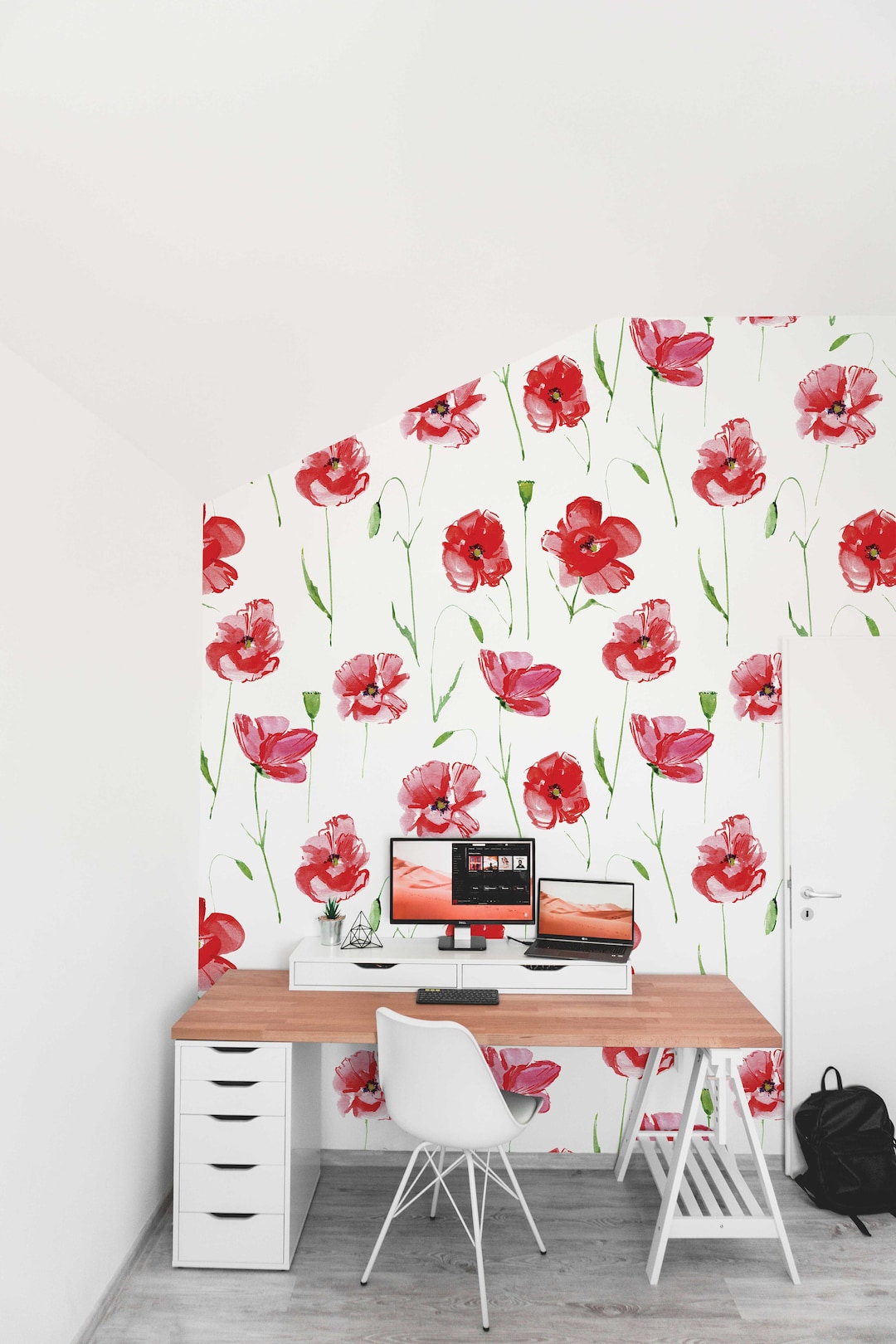 Buy Red Weed | Wall Mural | Floral Wallpaper | Self-adhesive ...
