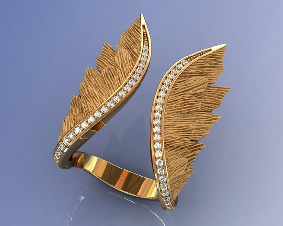 Angel Wing Ring - Etsy
