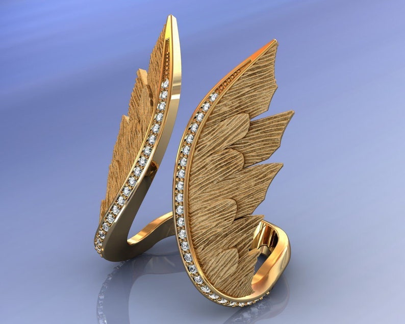Angel Wing Ring - Etsy