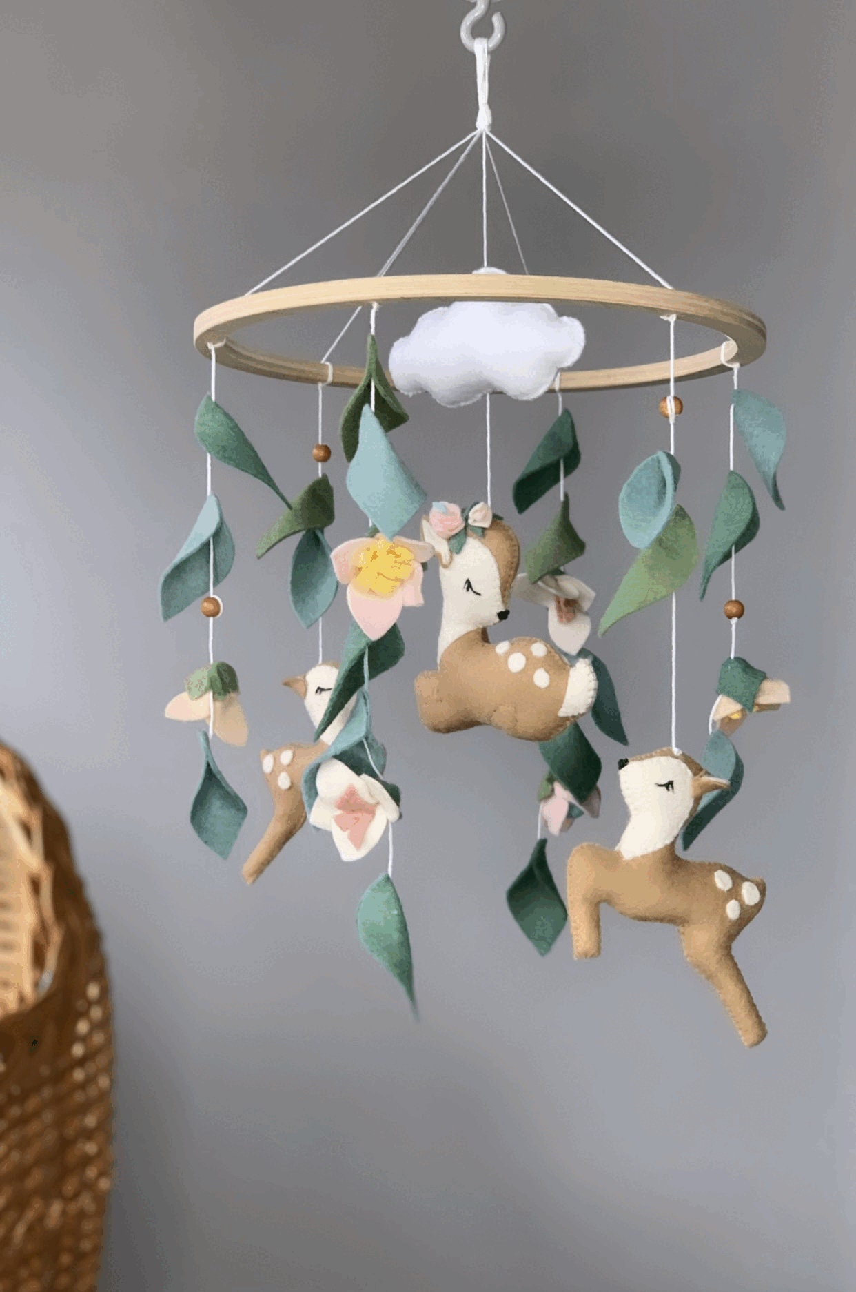 Baby Crib Mobile - Woodland Crib Mobile - Woodland Deer Nursery Mobile ...