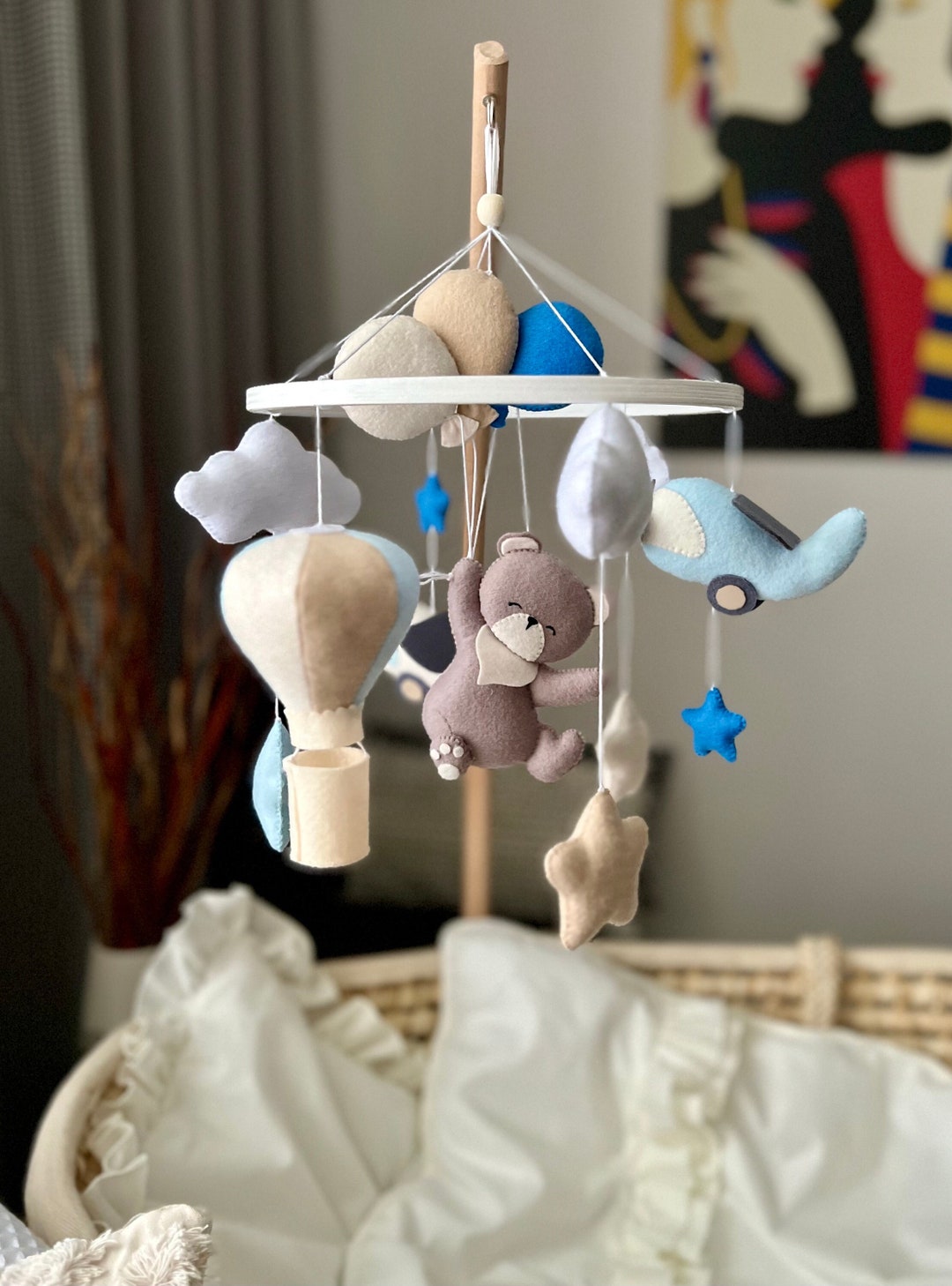 Hanging Baby Mobile, Baby Mobile Boy, Plane Decor Nursery, Crib Mobile ...