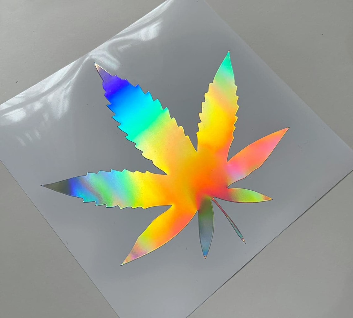 Holographic Cannabis Marijuana Weed Pot Leaf Vinyl Decal | Etsy