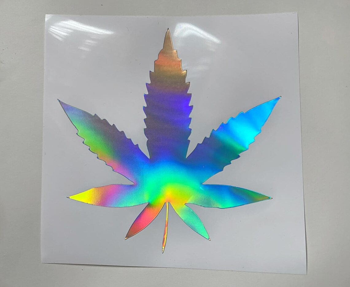 Holographic Cannabis Marijuana Weed Pot Leaf Vinyl Decal - Etsy
