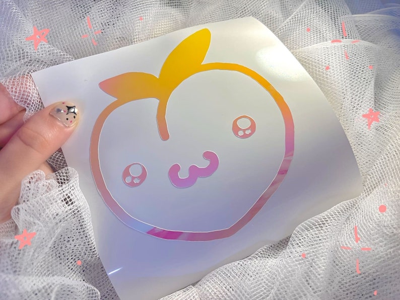 Cute Peach Vinyl Decal Sticker Car Decal Laptop Decal - Etsy