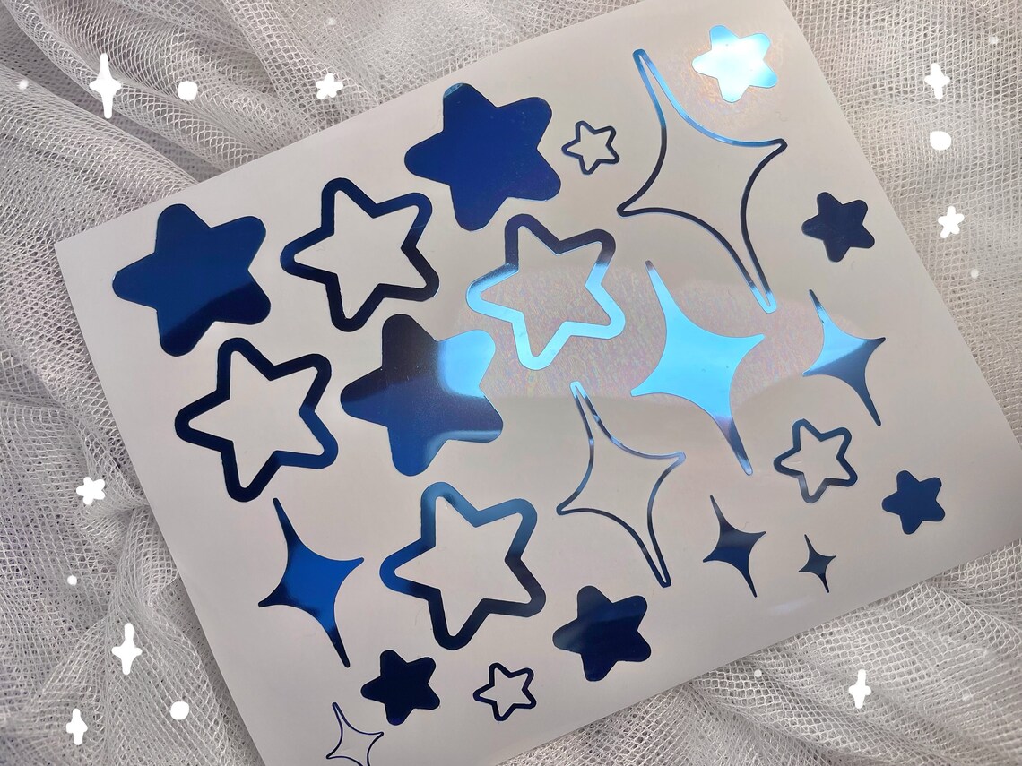 Mix of Stars and Sparkles Decal Sheet Holographic - Etsy