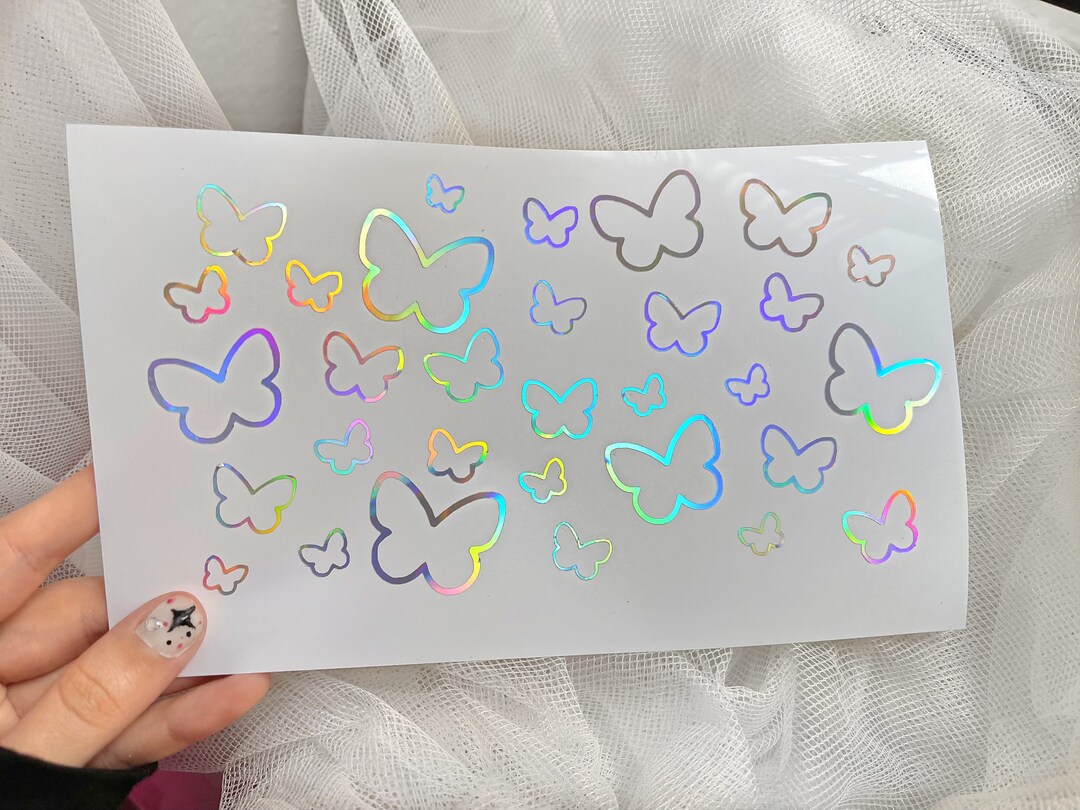 Holographic Butterfly Decal Sheet | Waterproof Kawaii Stickers - Etsy