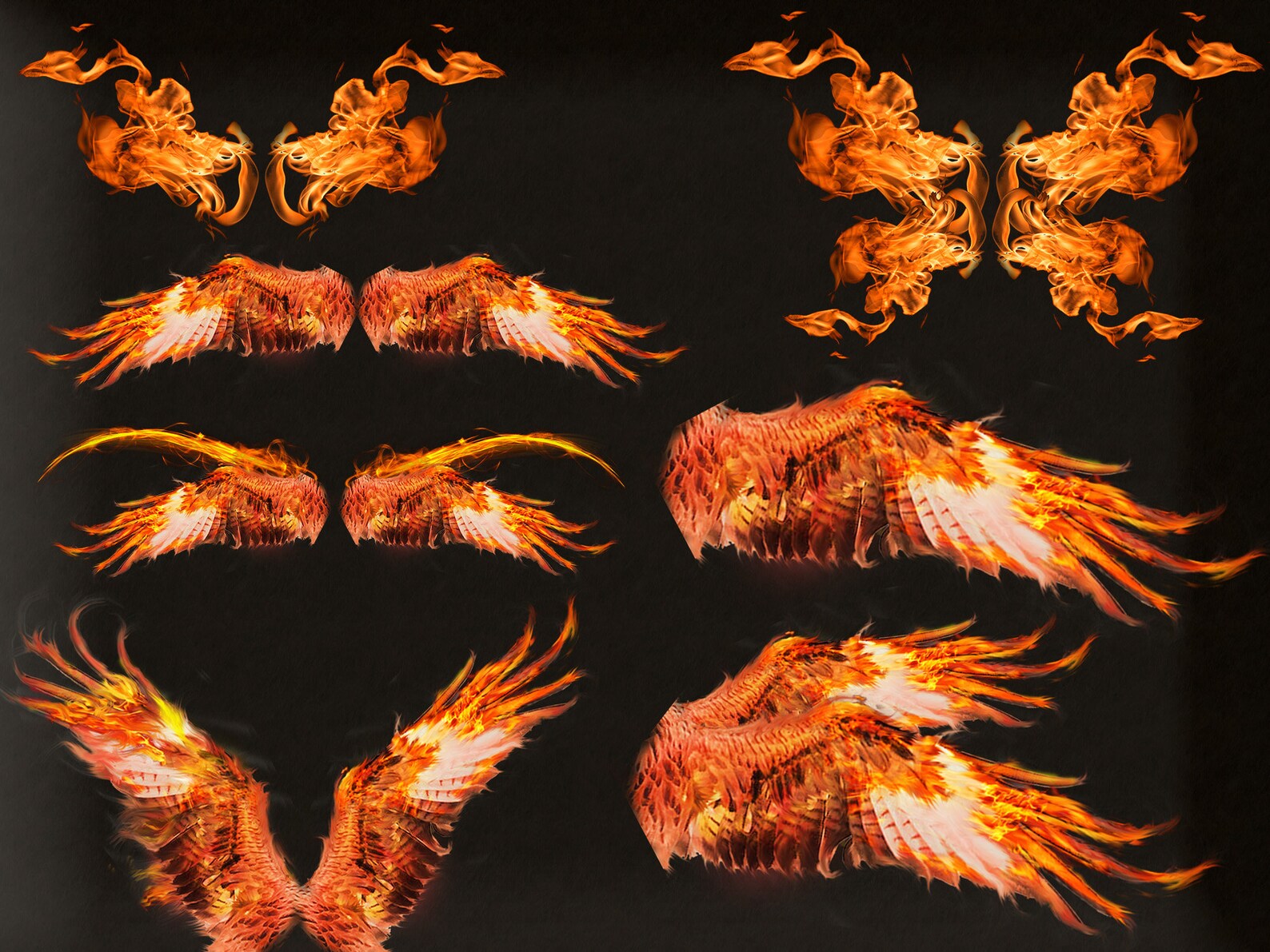 55 Fire Wing Overlays Phoenix Wings Fire Wings Flame Wings | Etsy
