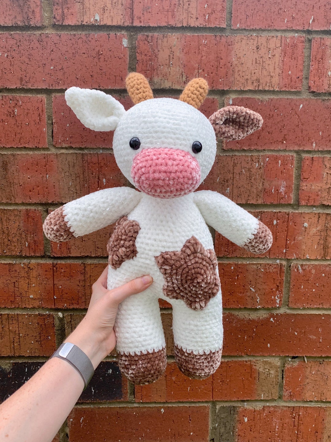 Handmade Cuddly Crochet Velvet Chocolate Cow Plushie Stuffed Animal - Etsy