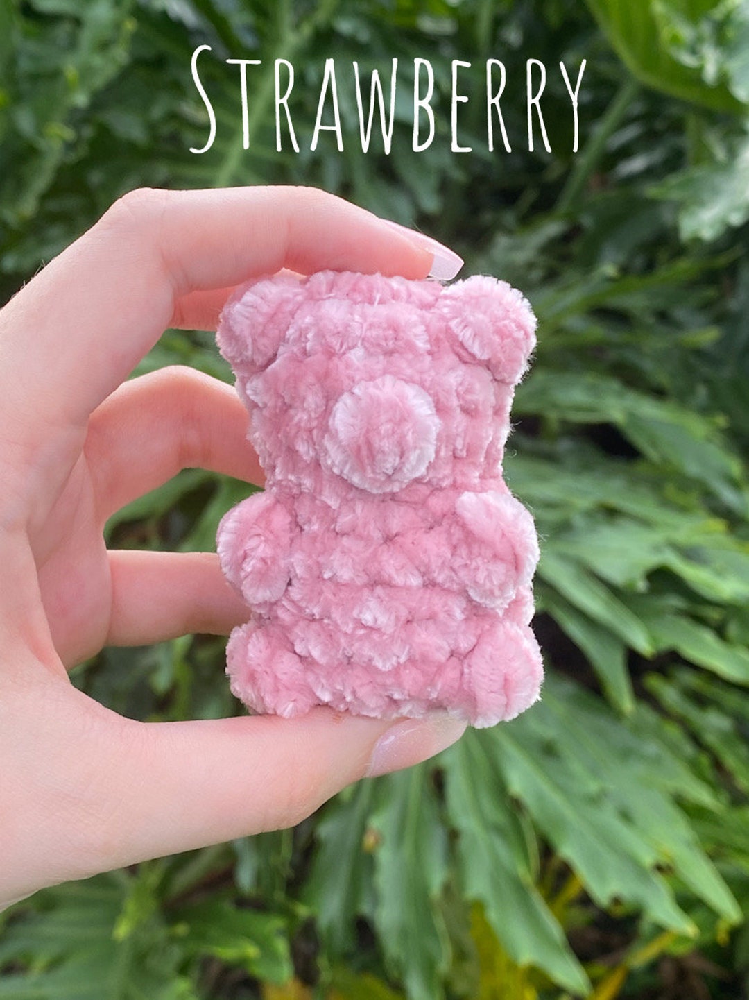 Handmade Crochet Mini Velvet Gummy Bear Plushie Stuffed Animal ...