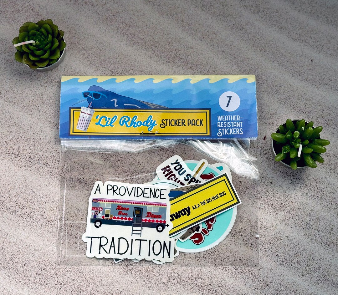 Rhode Island Sticker Pack Cute | Illustrated Sticker State Vinyl ...