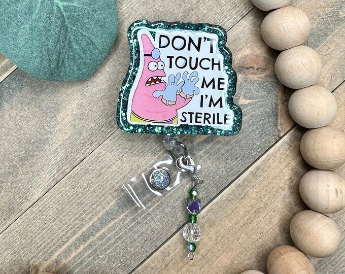 Patrick Star Badge Reel, Spongebob Inspired Badge Holder, Sterile ...