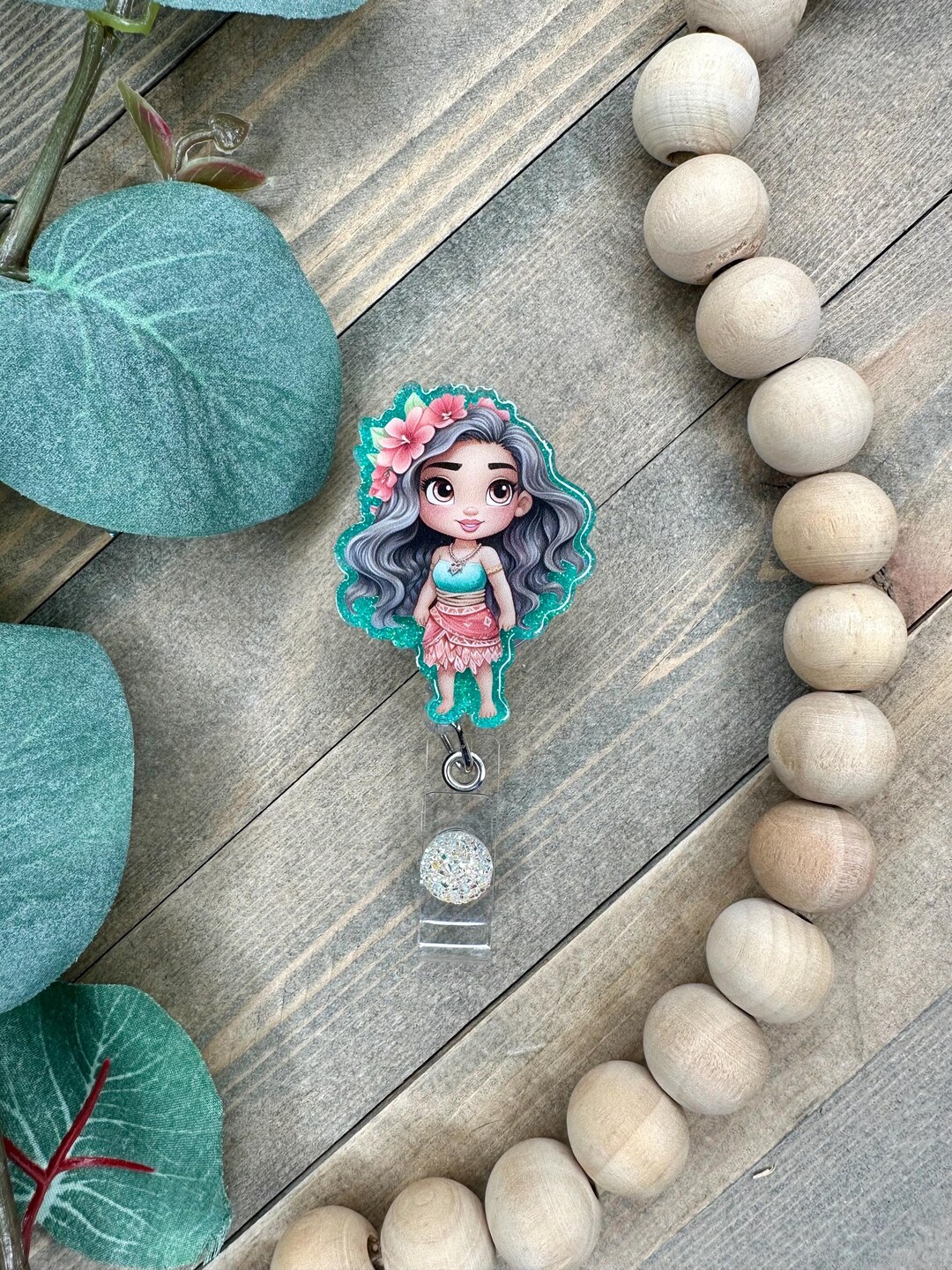 Beautiful Moana Inspired Badge Reel, Polynesian Girl Character ID ...