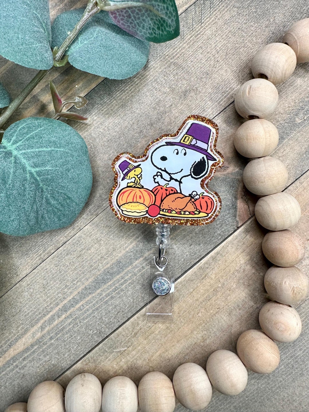 Snoopy and Woodstock Inspired Badge Reel, Peanuts Badge Holder ...