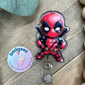 Deadpool Inspired Badge Reel, Action Hero Movie Badge Holder ...