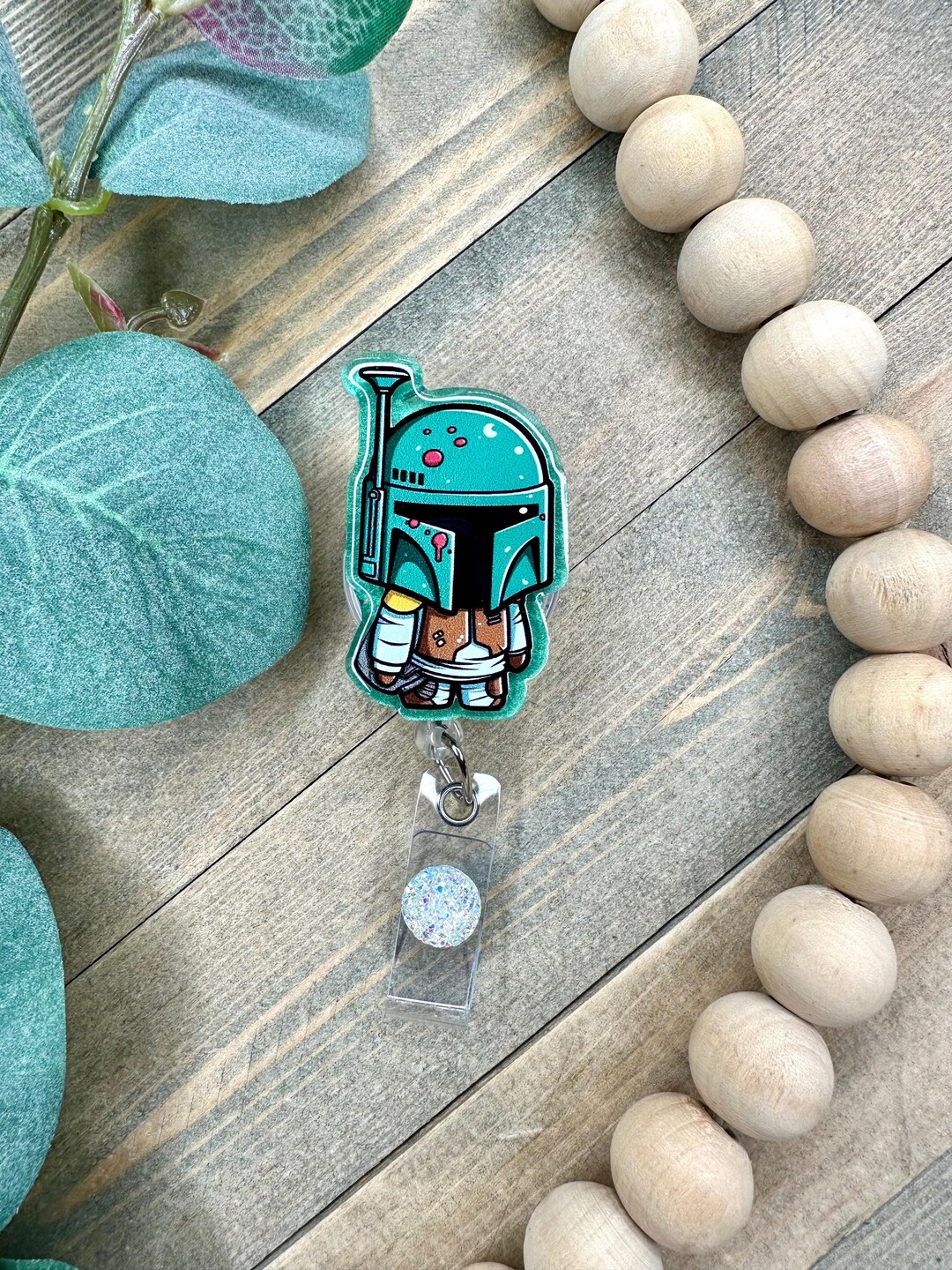 Boba Inspired Badge Reel, Bounty Hunter Character ID Holder, Star ...
