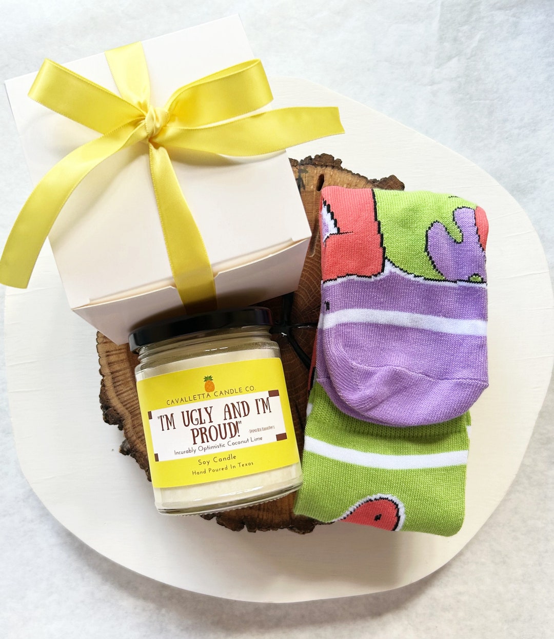 Sponge Gift Set - Candle and Sock Gift Set - Ugly & Proud Soy Candles ...