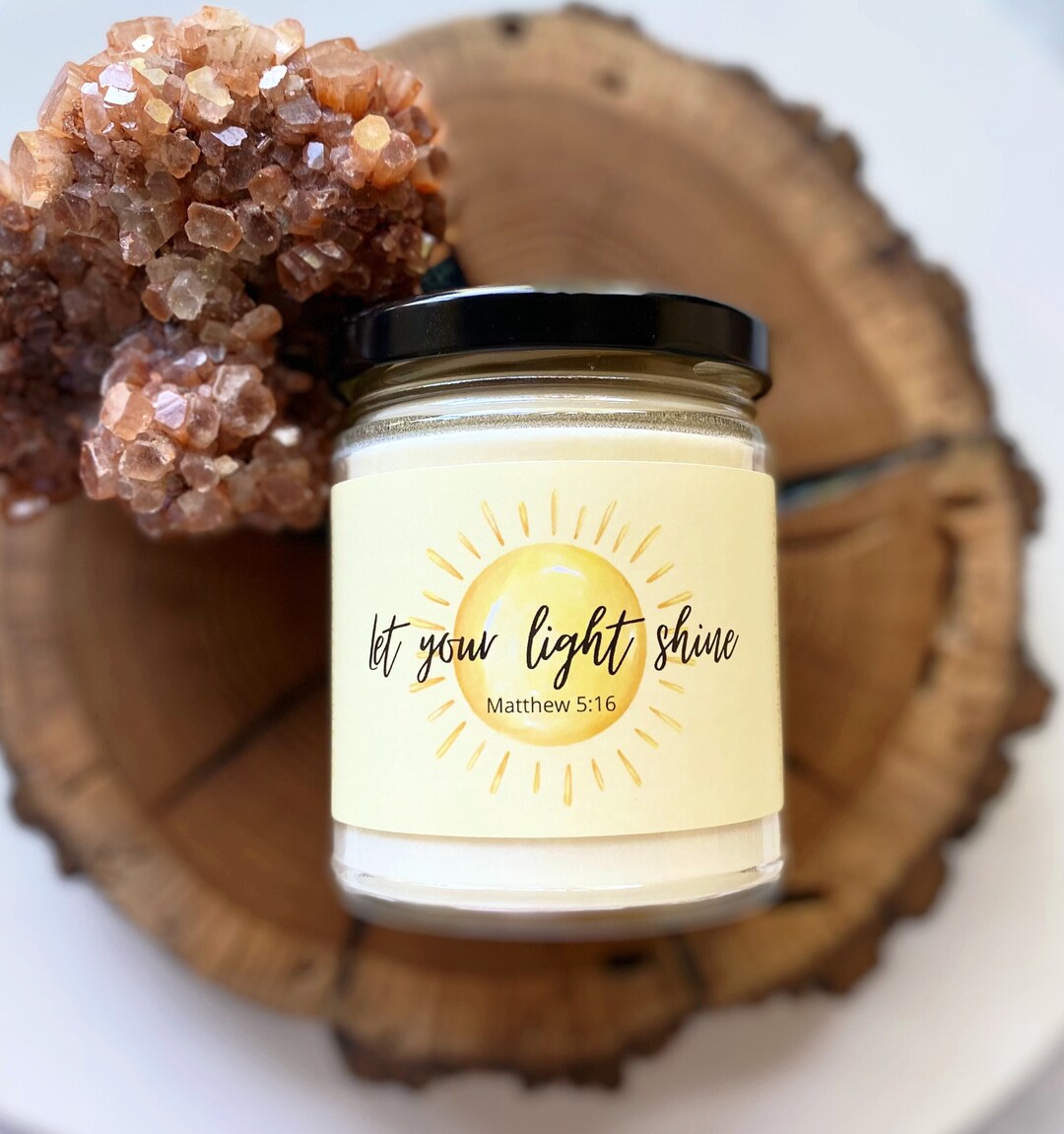 Let Your Light Shine Matthew 5:16 Soy Candle - Sunshine Candle - Faith ...