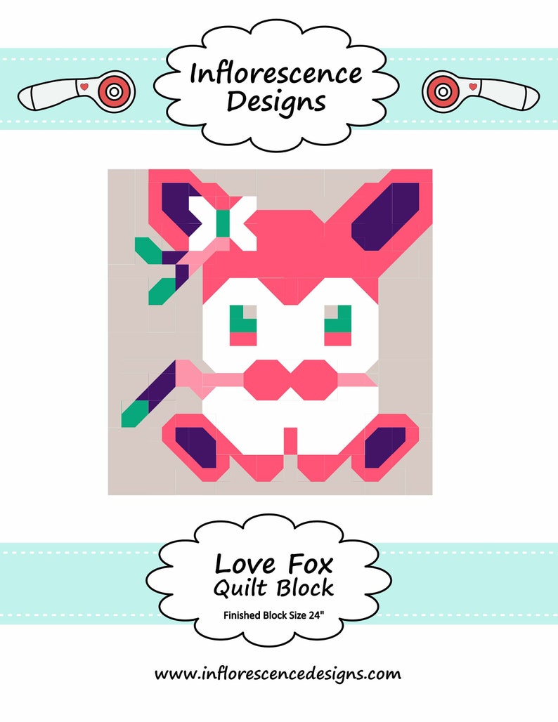 PDF Quilt Block Pattern: Love Fox Includes Instructions for | Etsy
