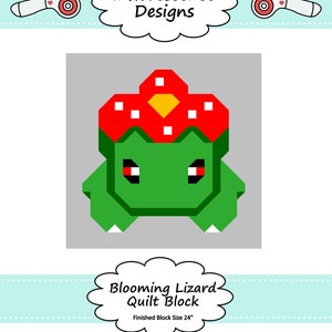 PDF Quilt Block Pattern: Blooming Lizard- Includes Instructions for 24 ...