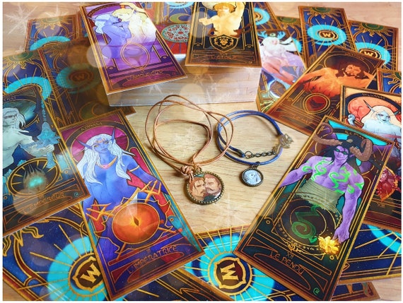 2x1 pack: Deck of World of Warcraft tarot cards 7 deadly | Etsy