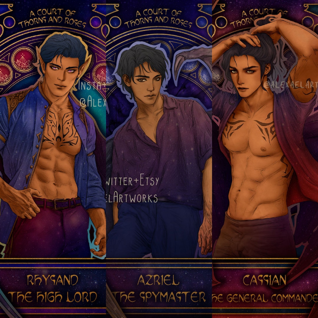 Rhysand / Azriel / Cassian ACOTAR fanart en estilo Art Nouveau - Etsy España