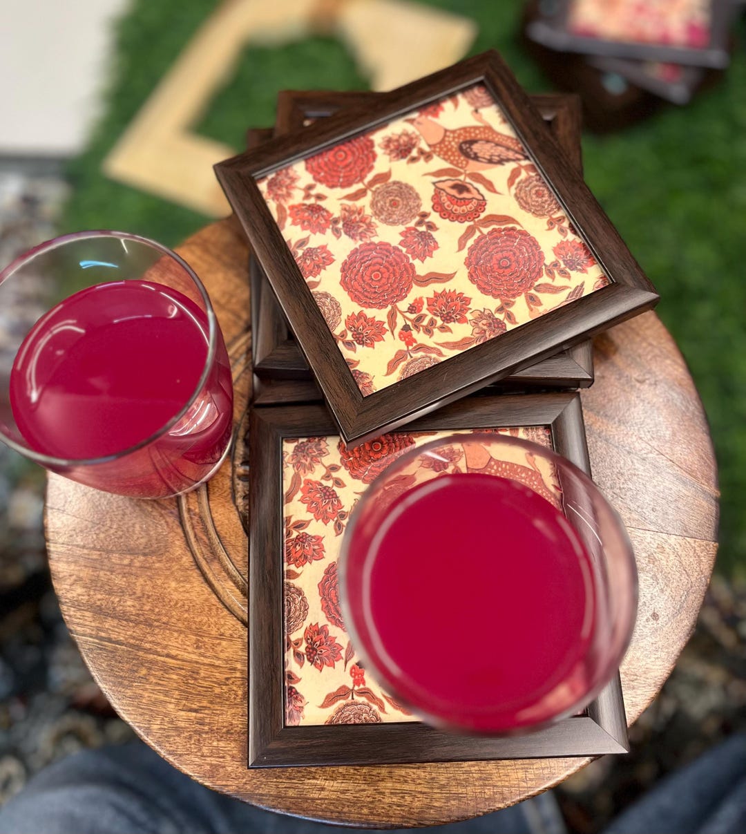 Beautiful Indian Coasters set of 4 - Etsy