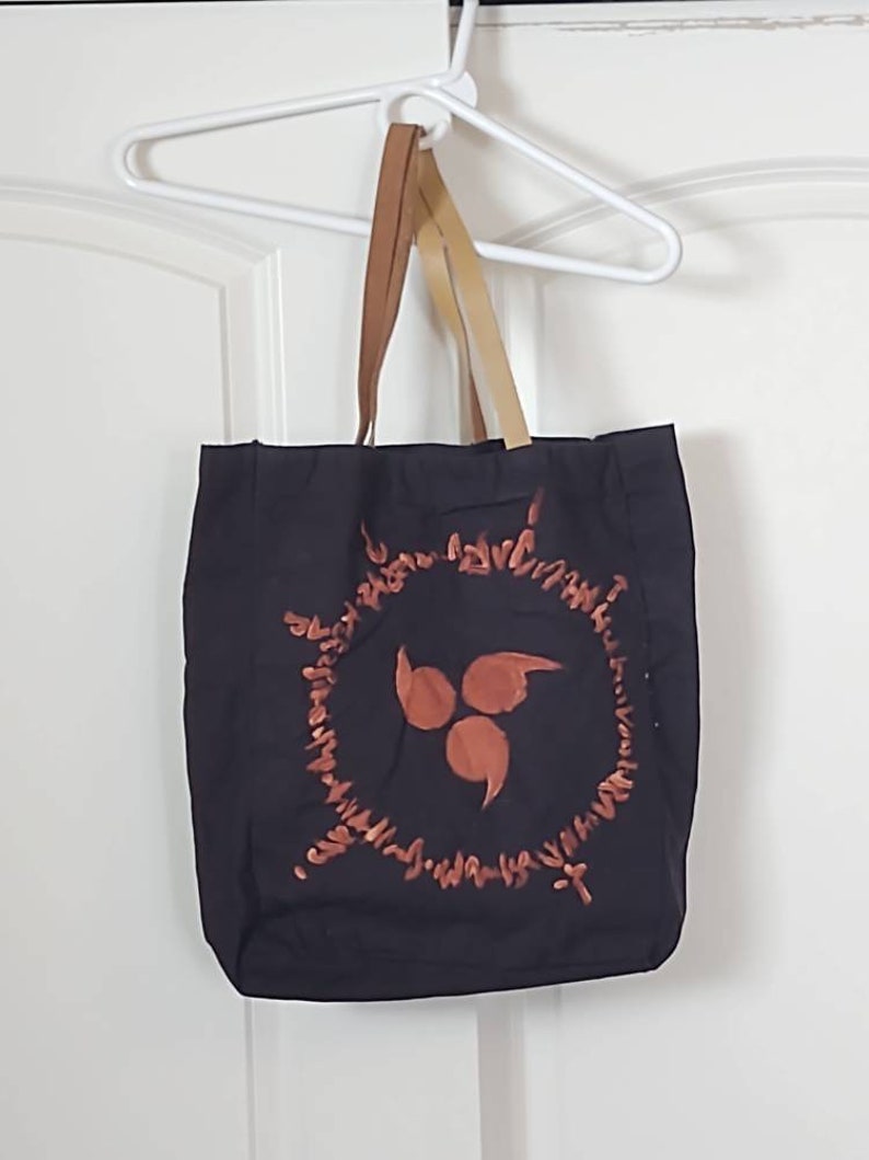 Hand Bleached Curse Mark Anime Inspired Tote Bag - Etsy