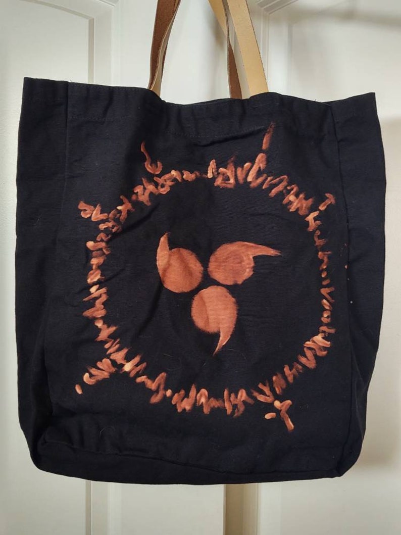 Hand Bleached Curse Mark Anime Inspired Tote Bag - Etsy