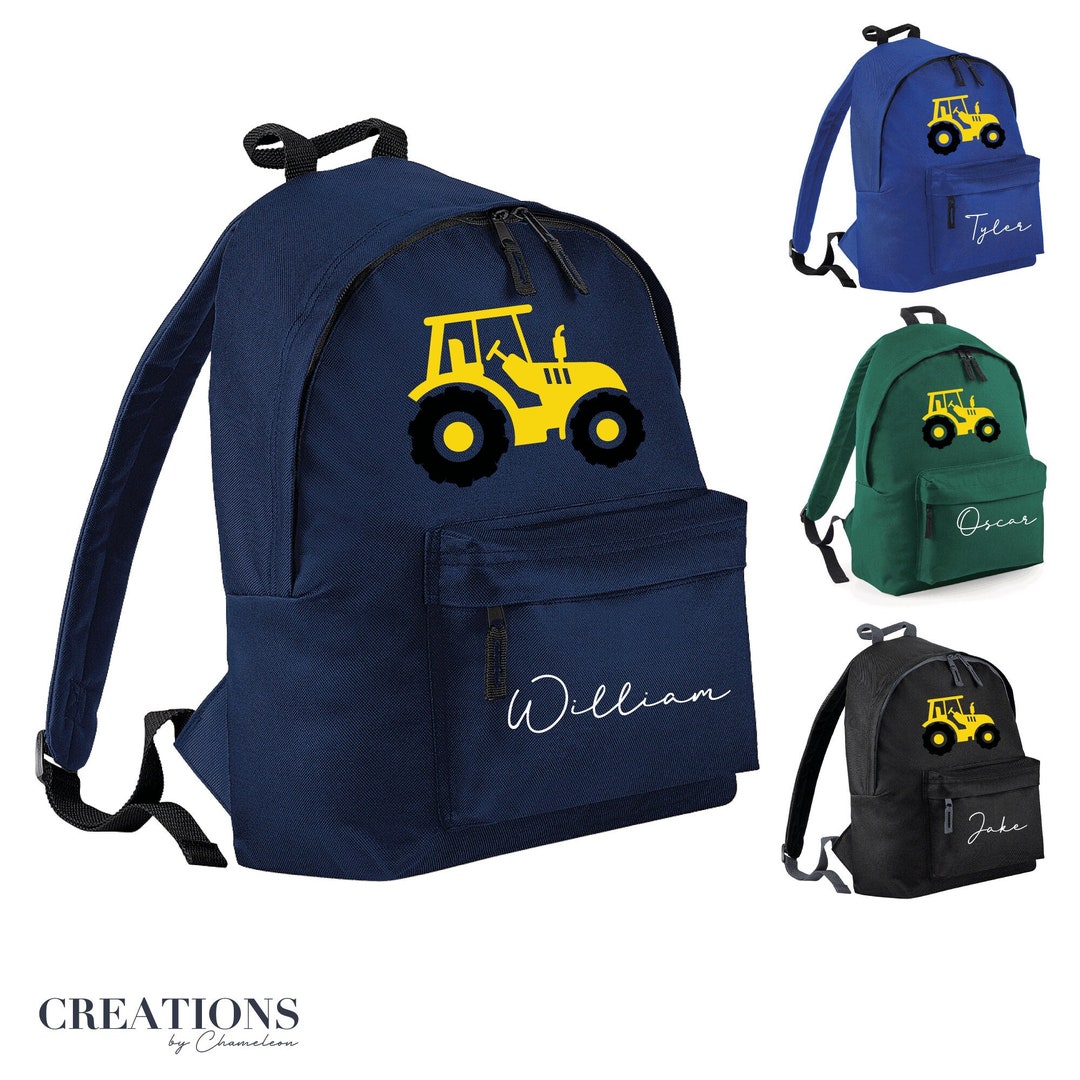PERSONALISED Tractor With Name Junior Backpack, School Bag, Football ...