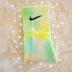Tie Dye NIKE Socks - 'the Neon / Fluorescent Collection' - Neon Lime ...