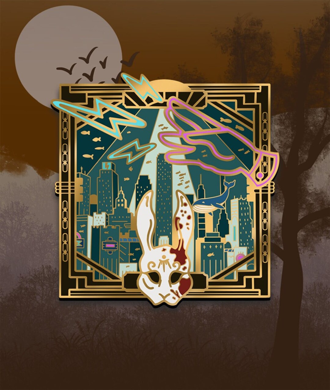 PRE-ORDER: Bioshock Tribute Pin glows in the Dark - Etsy