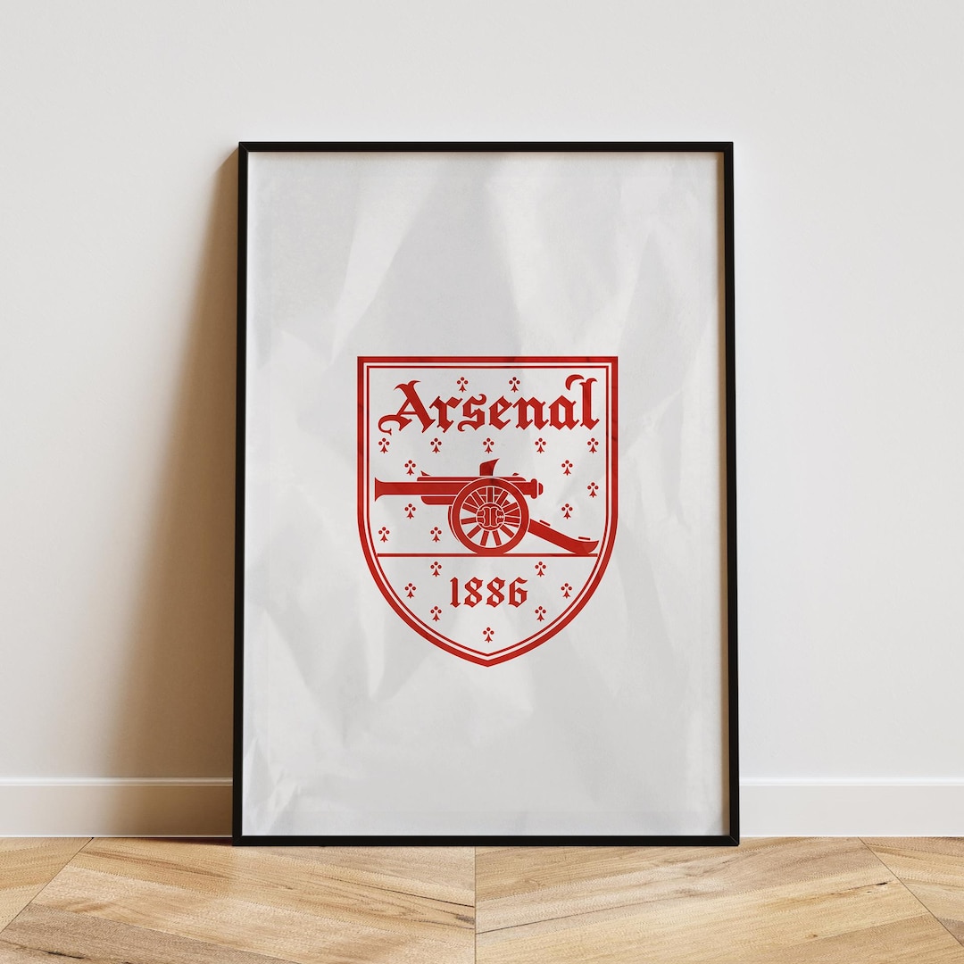 Arsenal FC Vintage 1886 Logo Minimalist Home Poster Wall Art Digital ...