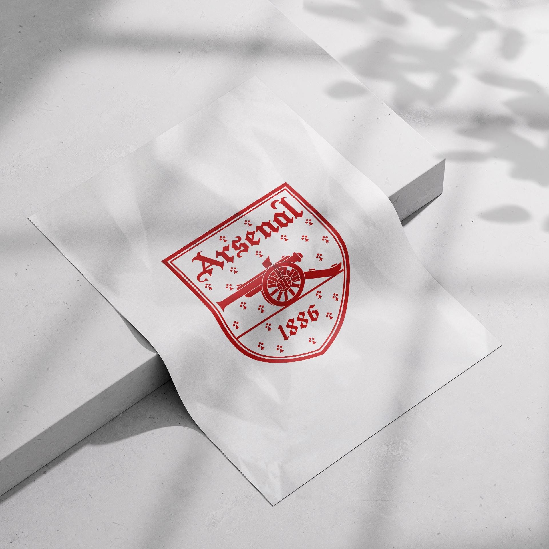 Arsenal FC Vintage 1886 Logo Minimalist Home Poster Wall Art Digital ...