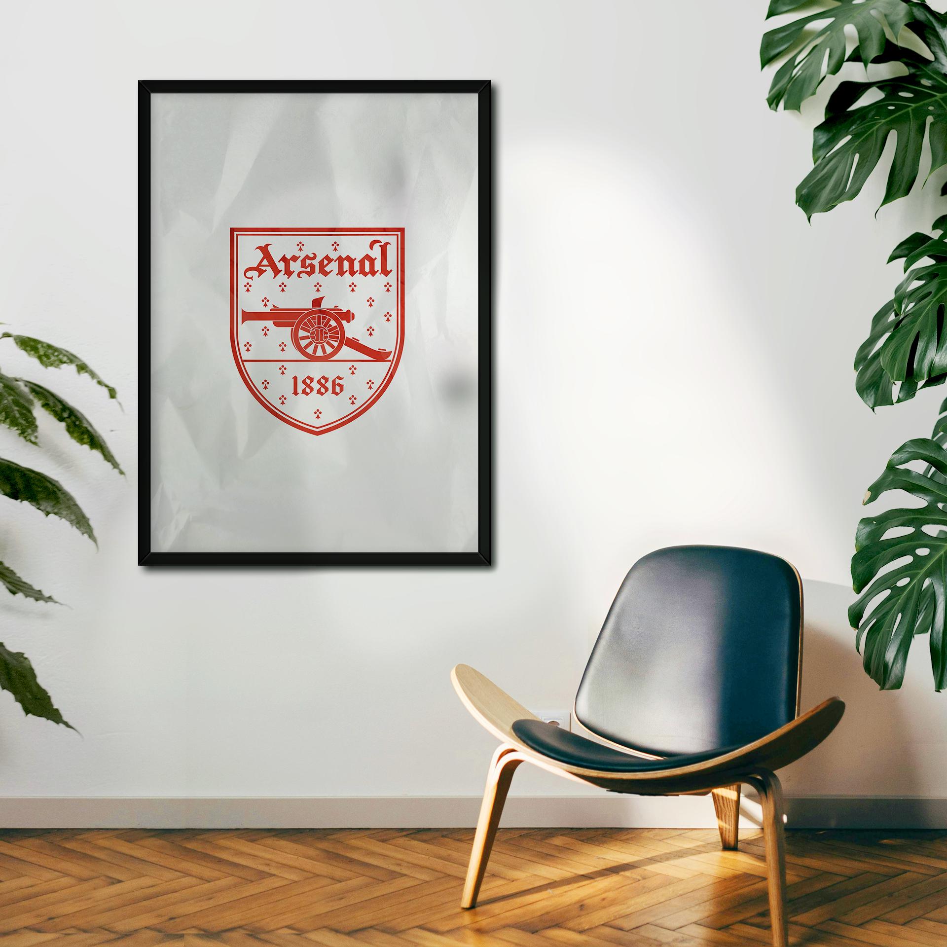 Arsenal FC Vintage 1886 Logo Minimalist Home Poster Wall Art Digital ...