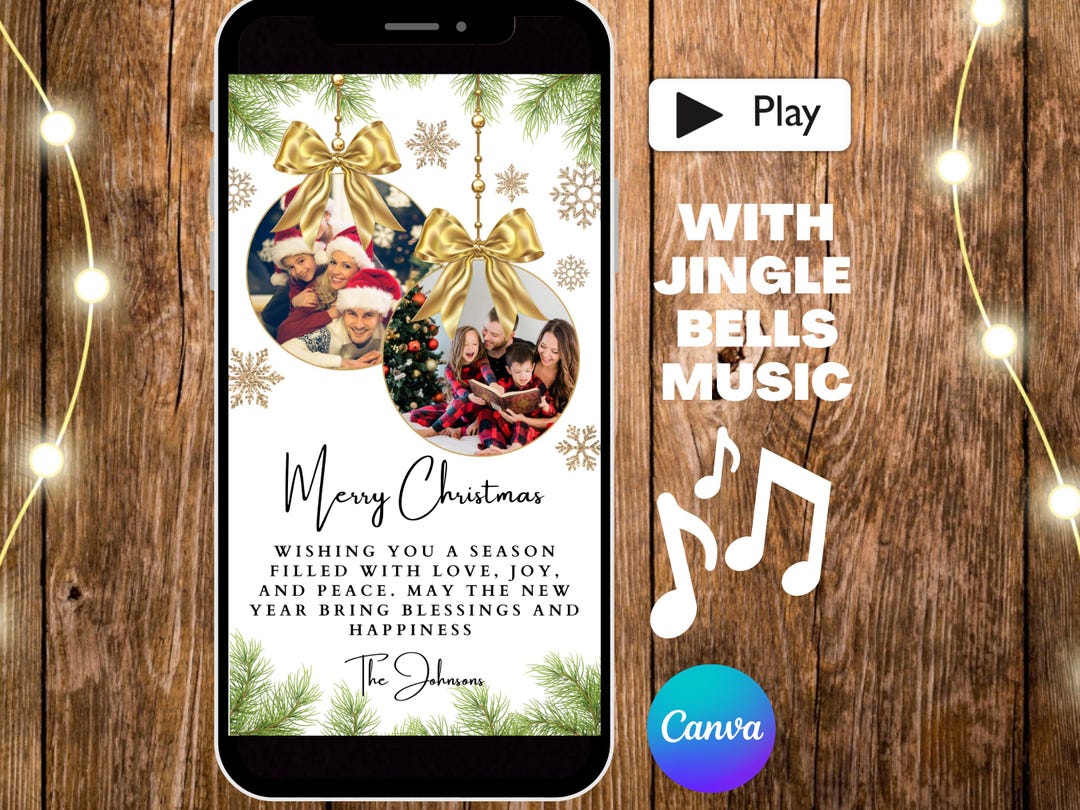 Christmas Photo Card Template, Animated Digital Christmas Greeting ...