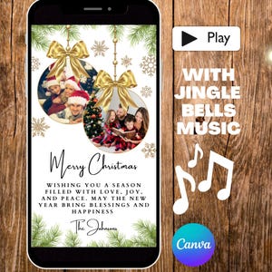Christmas Photo Card Template, Animated Digital Christmas Greeting ...