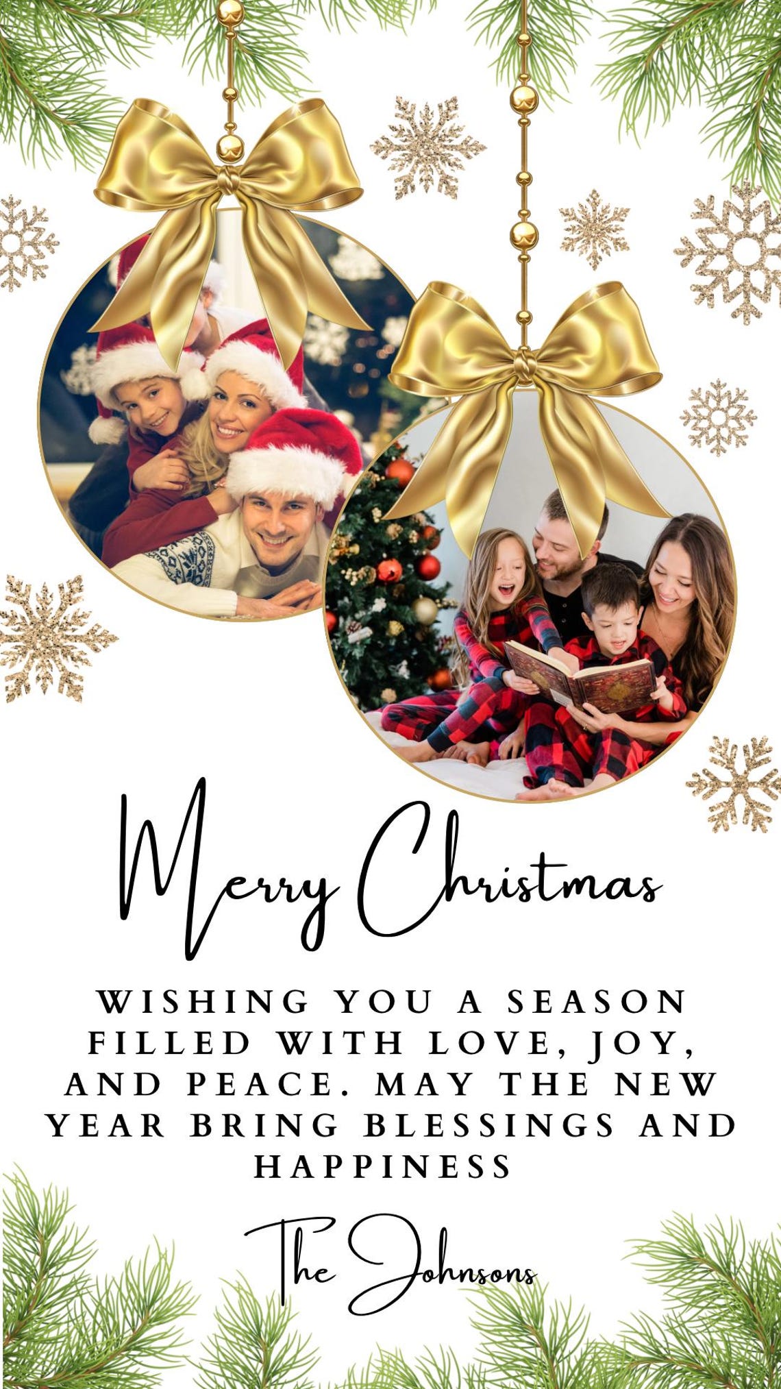 Christmas Photo Card Template, Animated Digital Christmas Greeting ...