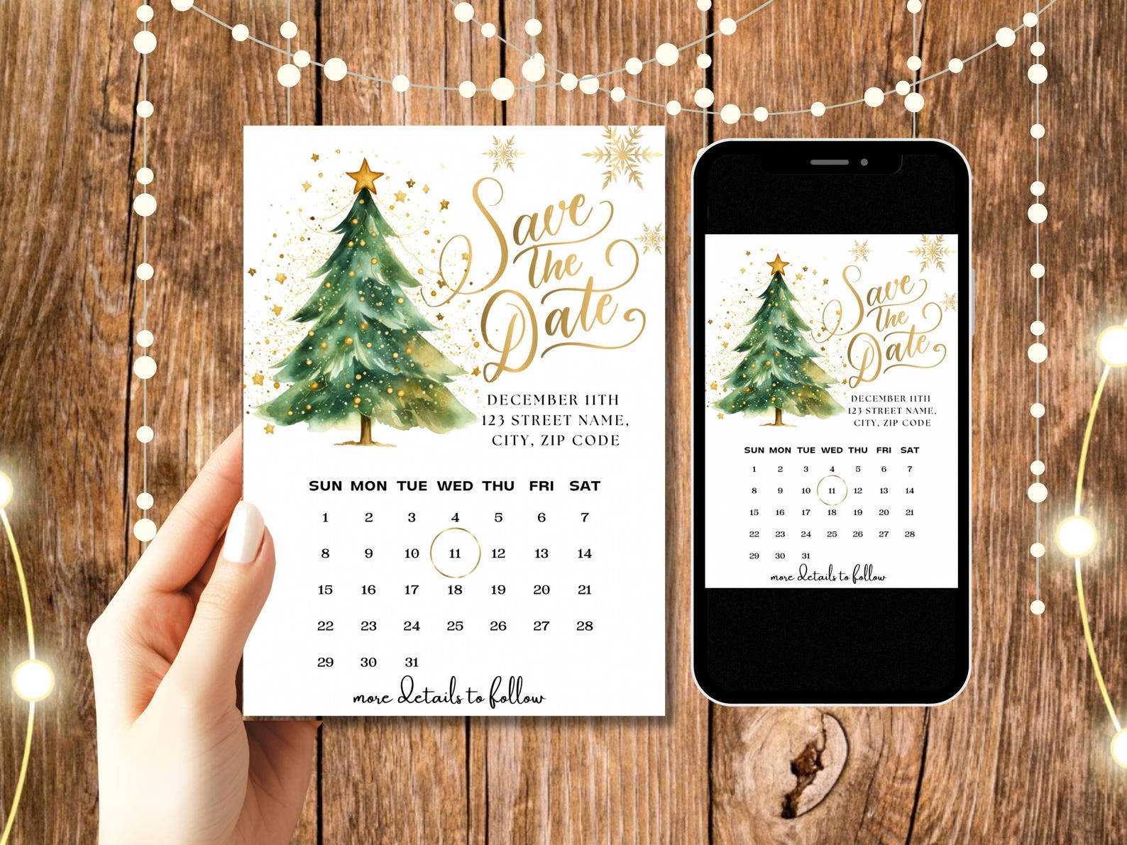 Editable Save the Date Christmas Template, Printable Christmas Save the ...