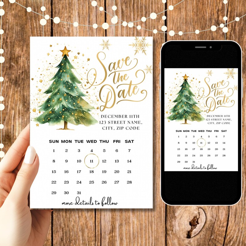 Christmas Save the Date - Etsy