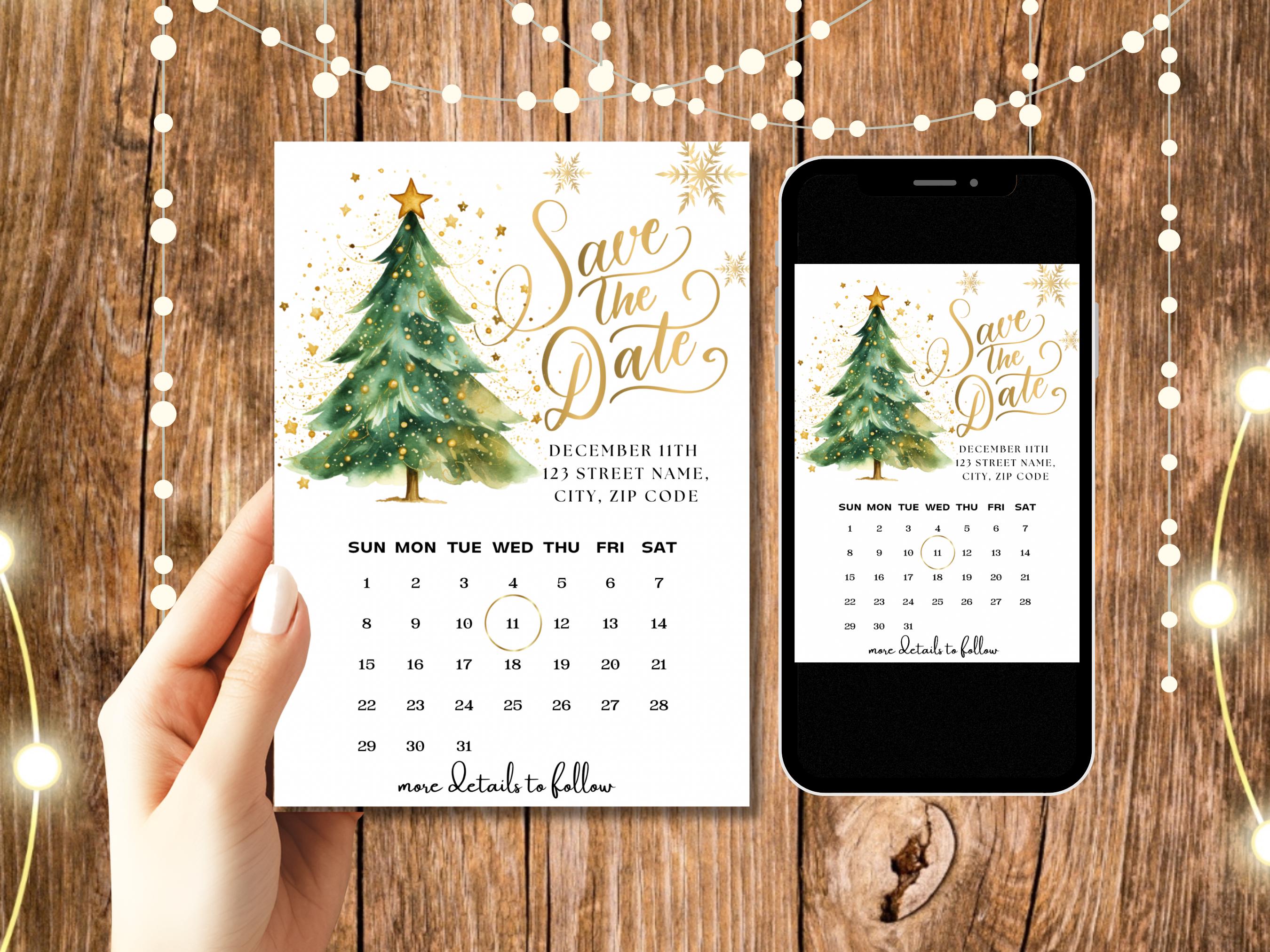 Editable Save the Date Christmas Template, Printable Christmas Save the ...