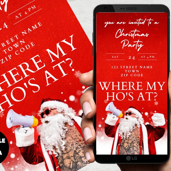 Funny Christmas Invitation Template - Etsy
