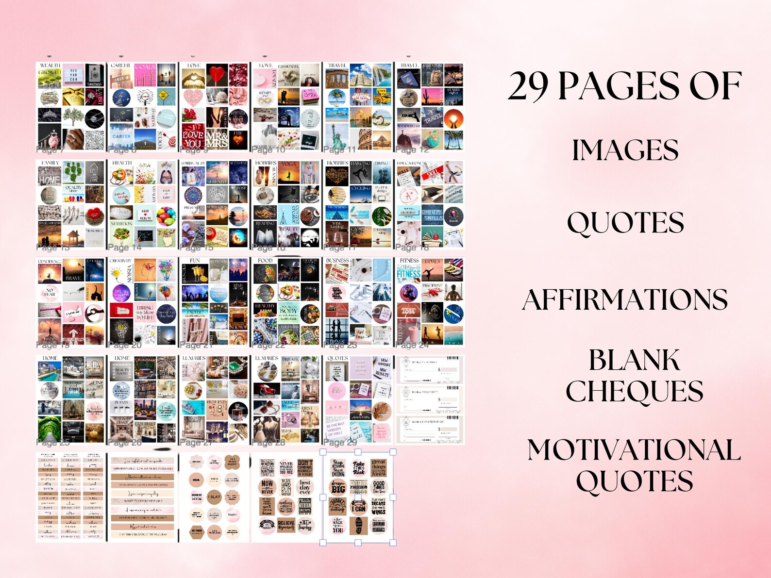 Vision Board Kit for Black Women, Printable Dream Board Kit Collage ...