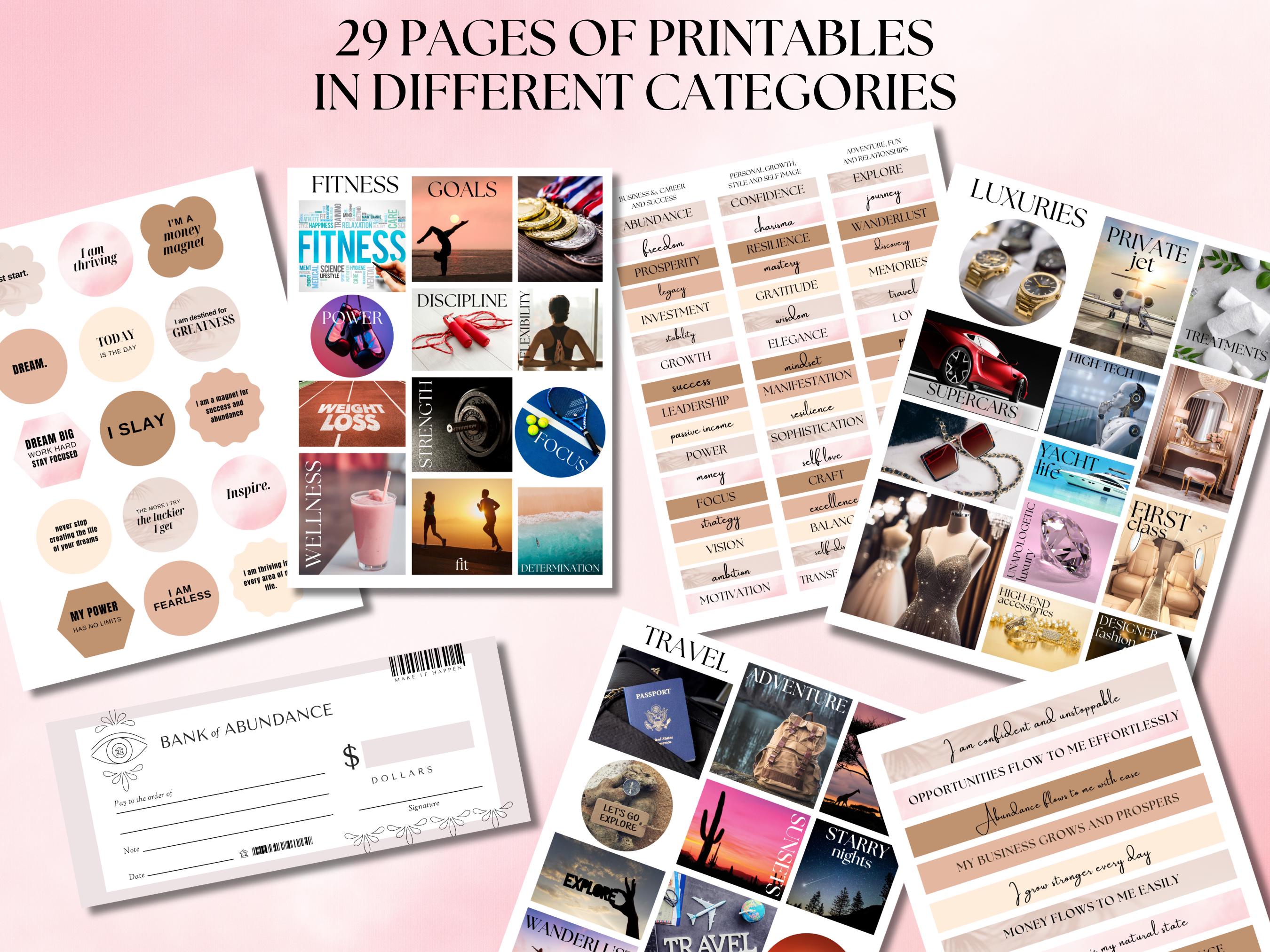 Vision Board Kit for Black Women, Printable Dream Board Kit Collage ...