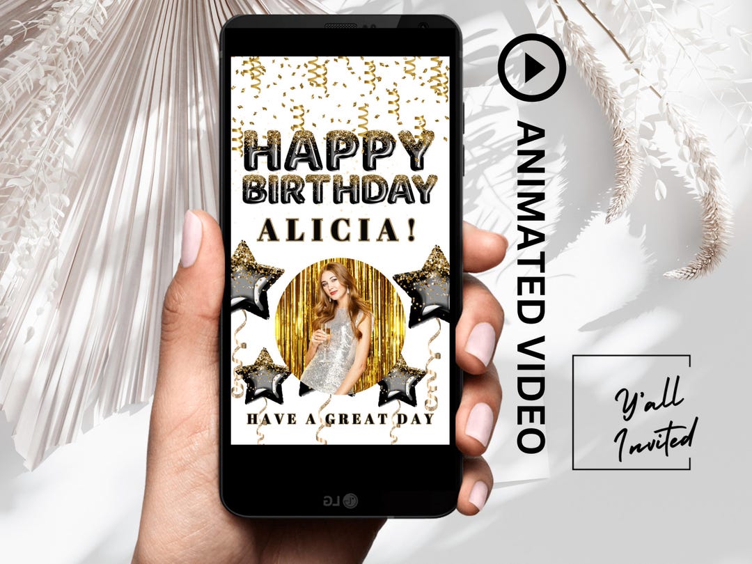 Personalised Editable Happy Birthday E-card Video, Digital Animated ...